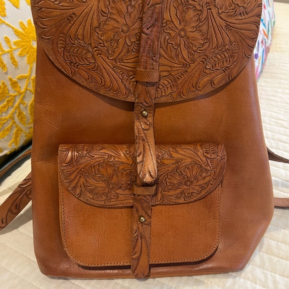 Bags | Tooled Leather Backpack | Poshmark
